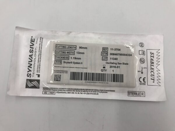 Synvasive 11-3704 Oscillating Saw Blade C.L.=90mm, C.W.=13mm (X) - GB ...