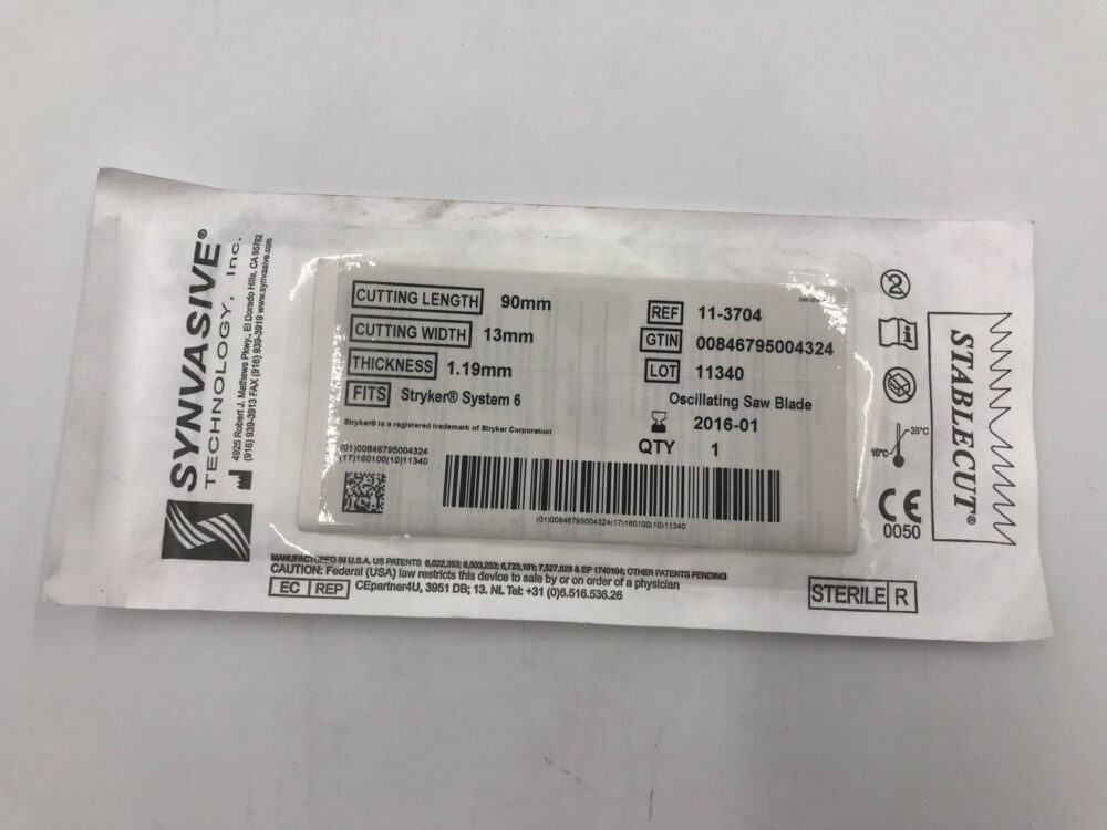 Synvasive 11-3704 Oscillating Saw Blade C.L.=90mm, C.W.=13mm (X) - GB ...