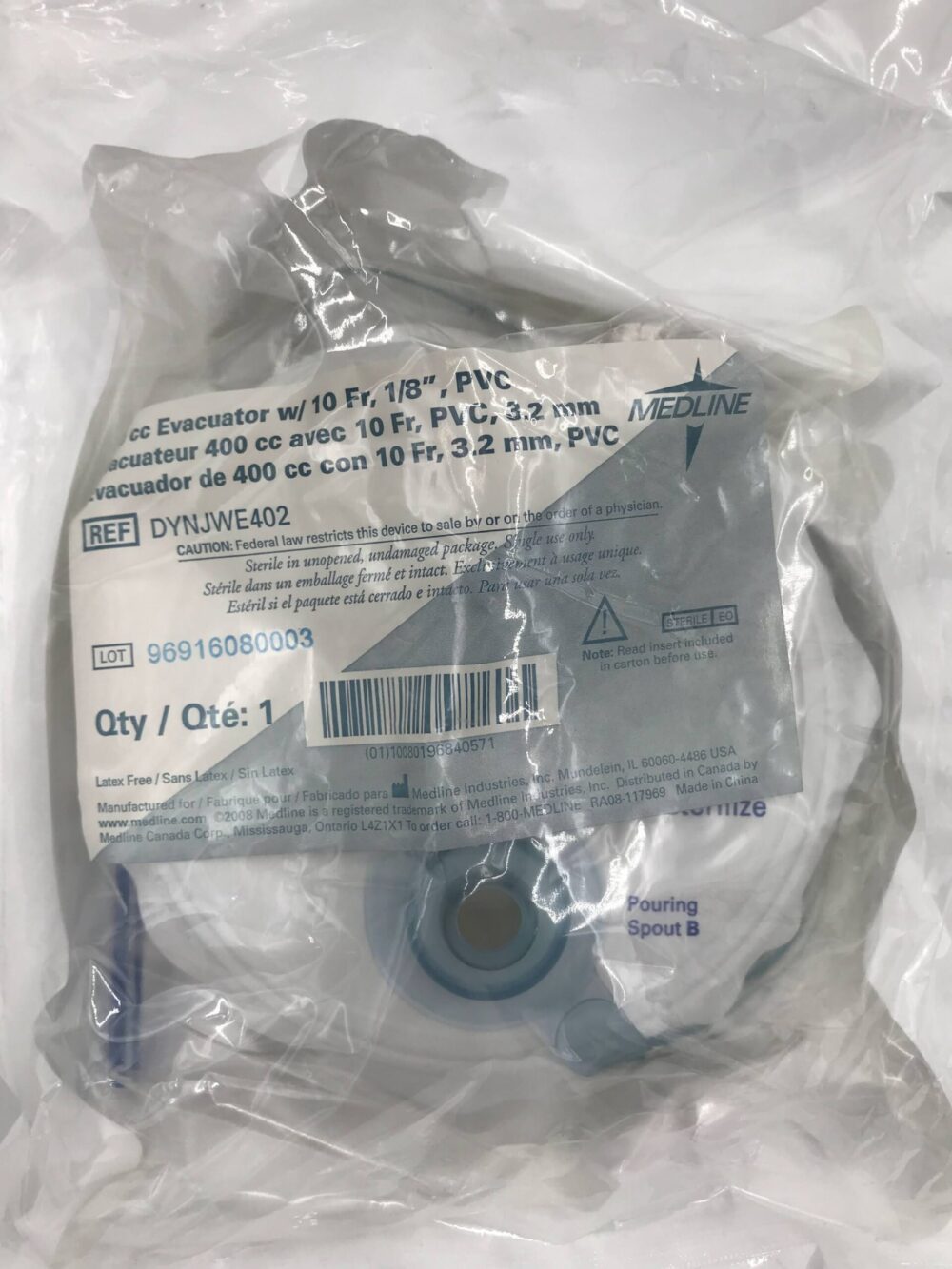 MEDLINE DYNJWE402 PVC Round Drain with Trocar and 3 Spring Reservoir ...