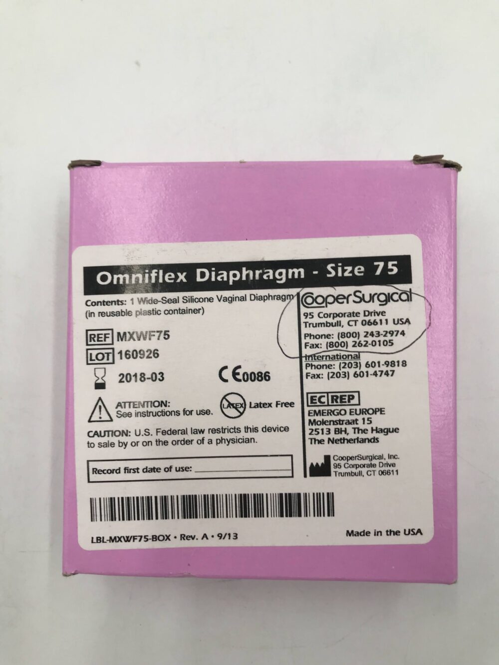 COOPERSURGICAL MXWF75 Omniflex Diaphragm Size 75, Wide-Seal Vaginal ...