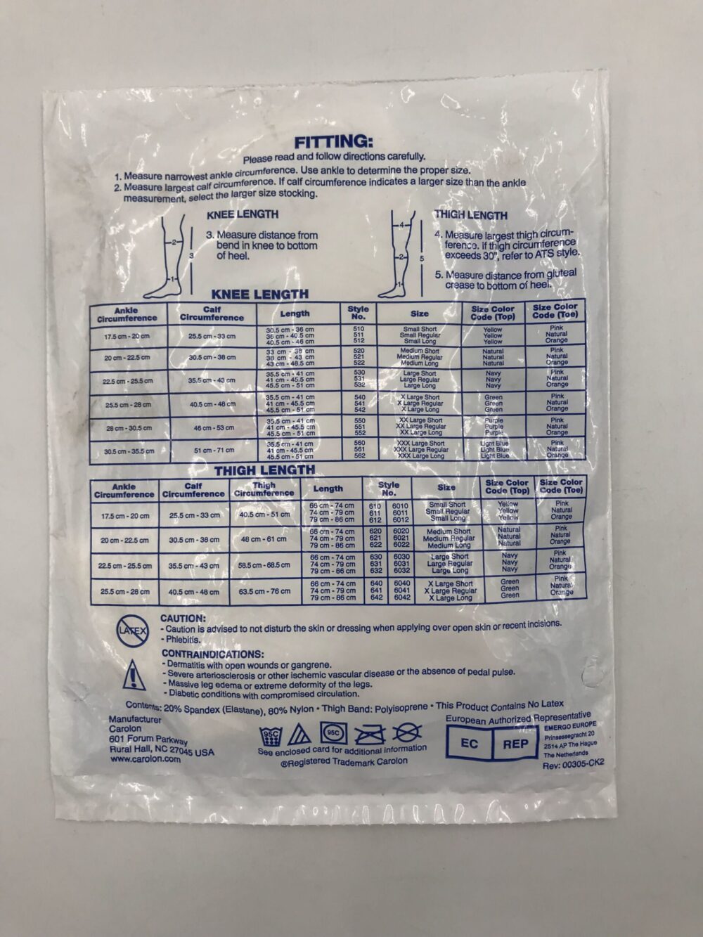 CAROLON 512 CAP Anti-Embolism Stockings Knee S Long (1Pair/Pkg) - GB ...