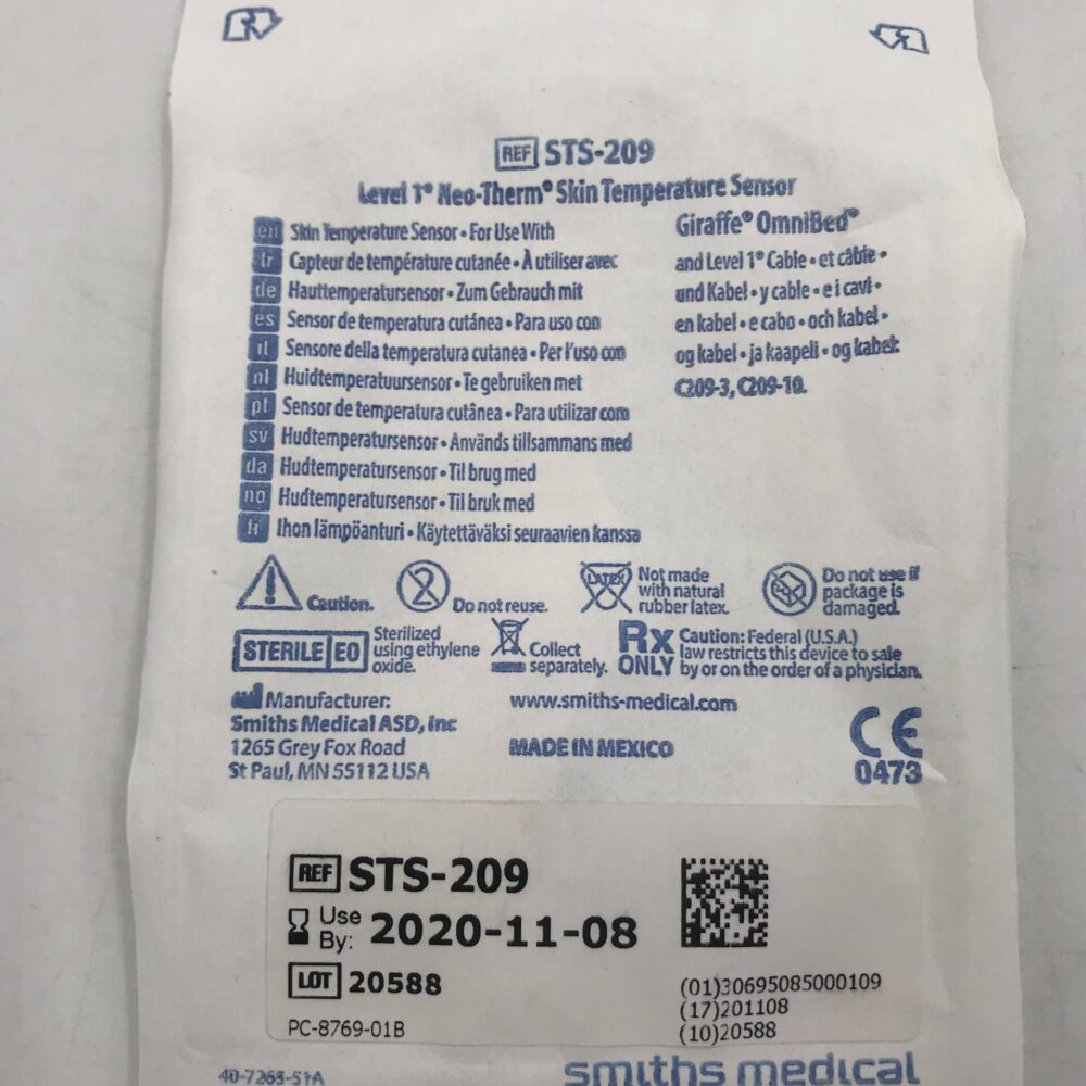 Smiths Medical STS-201 Level 1 Neo-Therm Skin Temperature Sensor (X ...
