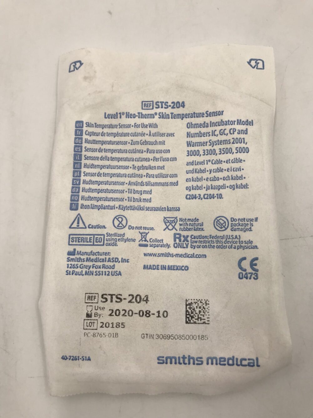 Smiths Medical STS-204 Level 1 Neo-Therm Skin Temperature Sensor (X ...