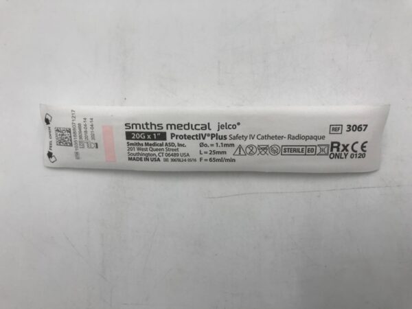 Smiths Medical 3067 Jelco ProtectIV Plus Safety I.V. Catheter ...