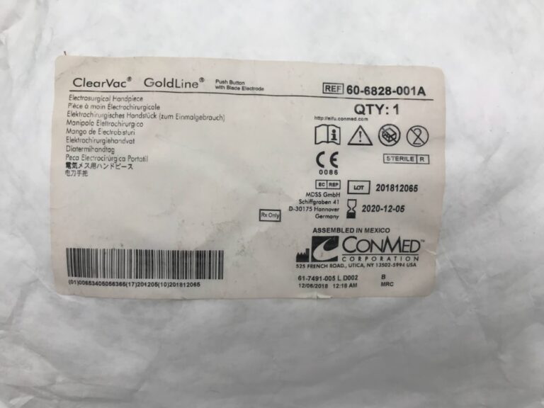 CONMED 60-6828-001A ClearVac GoldLine Electrosurgical Handpiece, Push ...