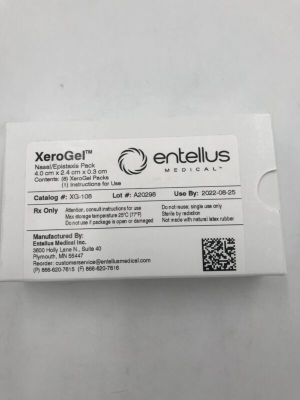 Entellus Medical XG-108 XeroGel Nasal/Epistaxis Pack 4.0cm x 2.4cm x 0 ...