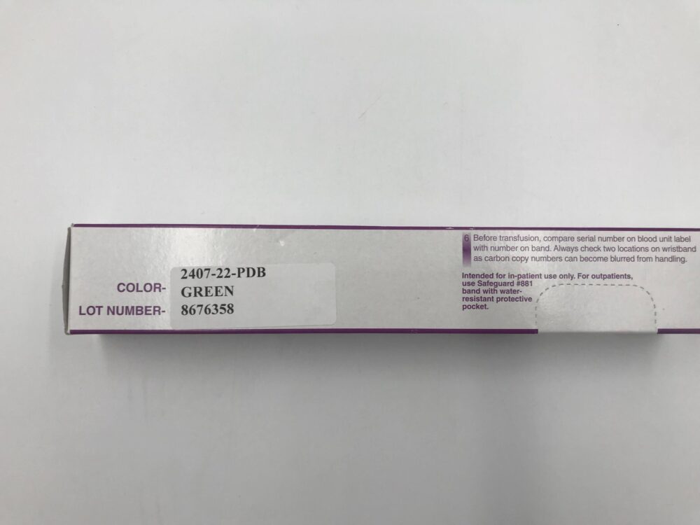 PDC 2407-22-PDB Securline Blood Band-Plus. Blood Recipient ID Wristband ...