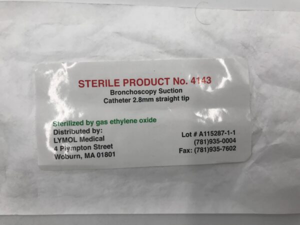 Lymol Medical 4143 Bronchoscopy Suction Catheter 2.8mm Straight Tip ...