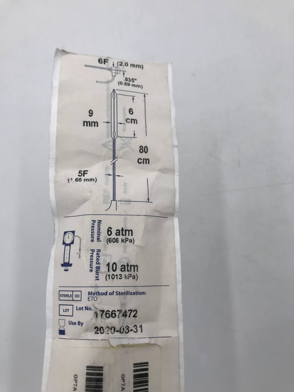 Cordis 419-9060S OPTA Pro Dilatation Catheter 6F x 80cm x 9mm (X) - GB ...