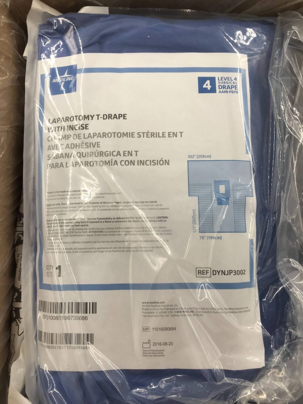 Medline DYNJP3002 Laparotomy T-Drape with Incise (14/Case) - GB TECH USA