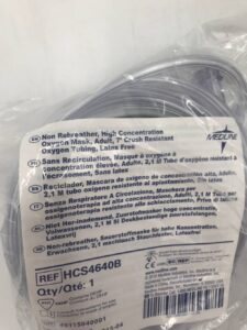 Medline HCS4640B Non Rebreather, High Concentration Oxygen Mask, Adult ...