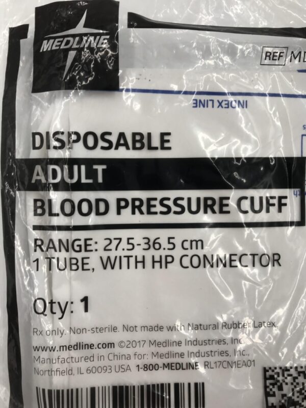 Medline MDS9913HP Disposable Adult Blood Pressure Cuff 27.5 - 36.5cm ...