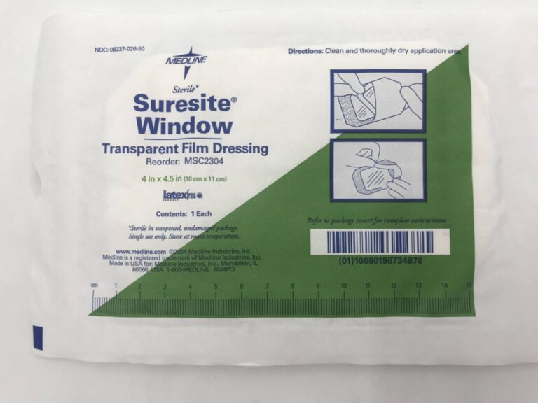 Medline MSC2304 Suresite Window Transparent Film Dressing 4″ X 4.5 ...