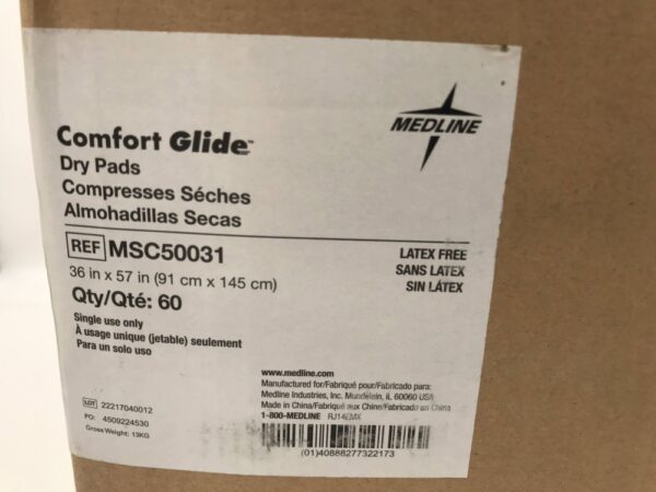 Medline MSC50031 Comfort Glide Dry Pads 36in x 57in (60/Case) - GB TECH USA