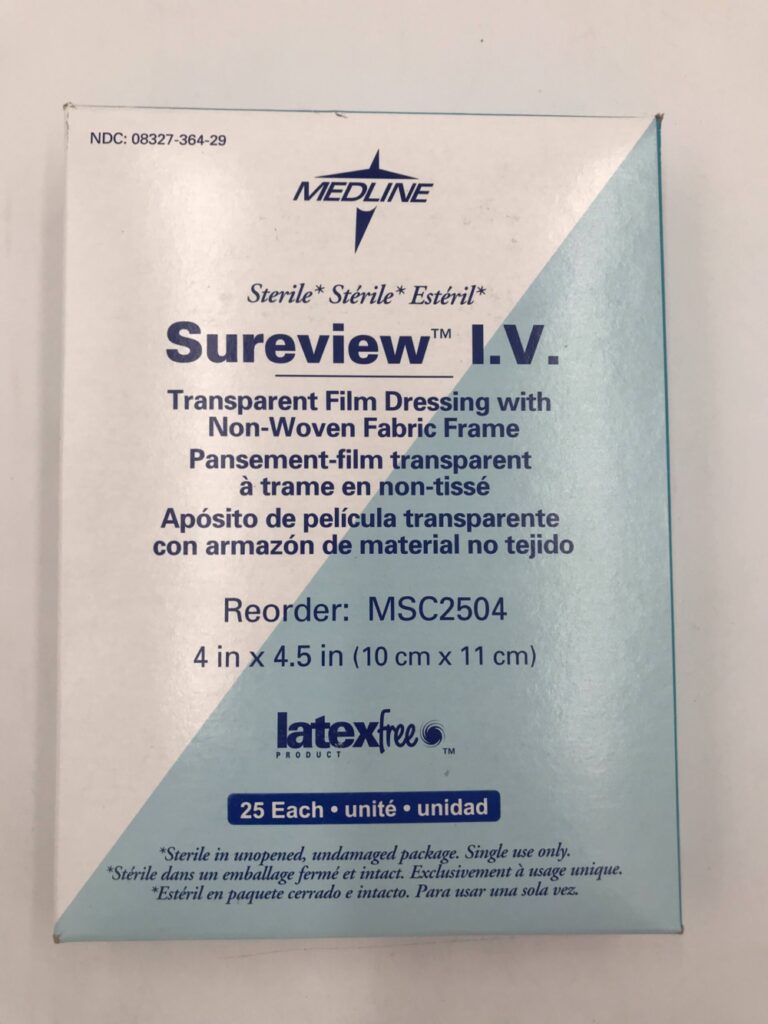 Medline MSC2504 Sureview I.V. Transparent Film Dressing Non-Woven ...