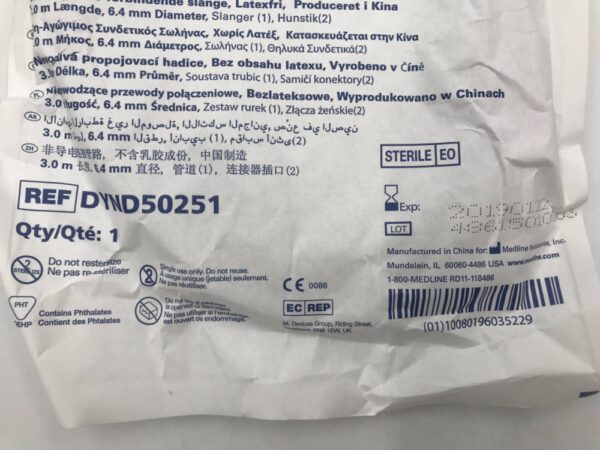 Medline DYND50251 Non-Conductive Connecting Tubing Latex Free 10' Length, 1/4" diameter (X) - GB ...