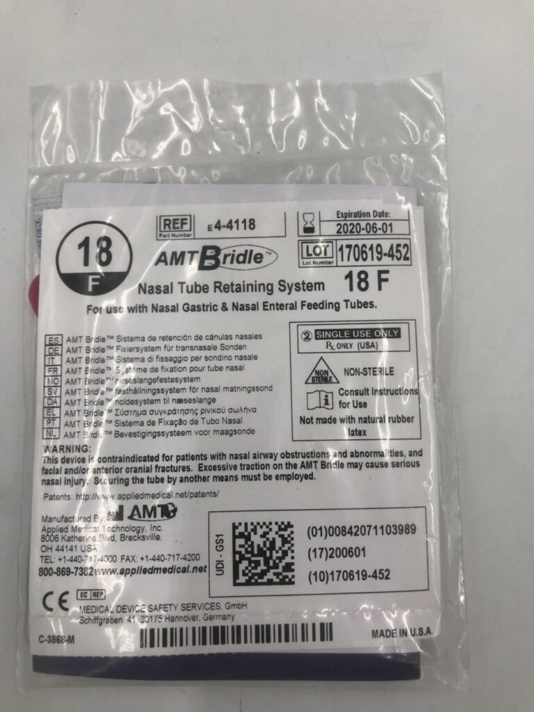 Applied Medical 4-4118 AMT Bridle Nasal Tube Retaining System 18F (X ...