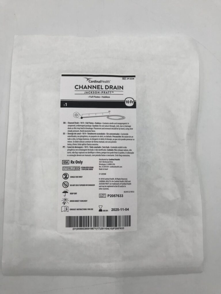 Cardinal Health JP-2226 Jackson-Pratt Channel Drain Full Flutes Hubless ...