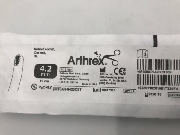 Arthrex AR-6420CST SabreTooth, Curved, HL 4.2mm 19cm (X) – GB TECH USA