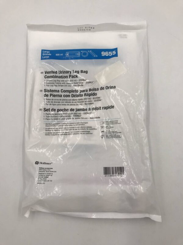Hollister 9655 Large 900ml Vented Urinary Leg bag Combination Pack (X ...