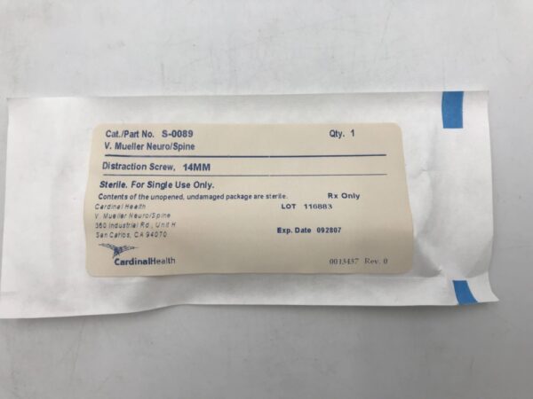Cardinal Health S-0089 V. Mueller Neuro/Spine Distraction Screw, 14mm ...