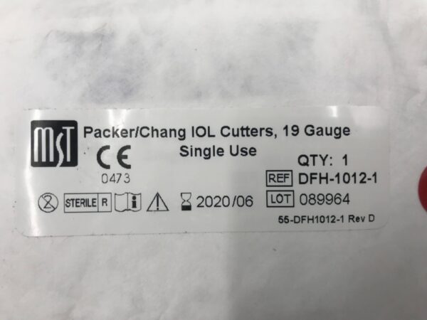 MST DFH-1012-1 Packer/Chang IOL Cutters, 19 Gauge Single Use (X) - GB ...