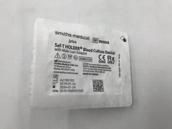 Smiths Medical 96004 Jelco Saf-T Holder Blood Culture Device with Male ...
