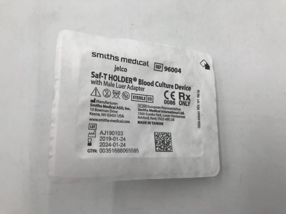 Jelco Saf-T Holder Blood Culture Device with Male Luer Adapter - GB ...