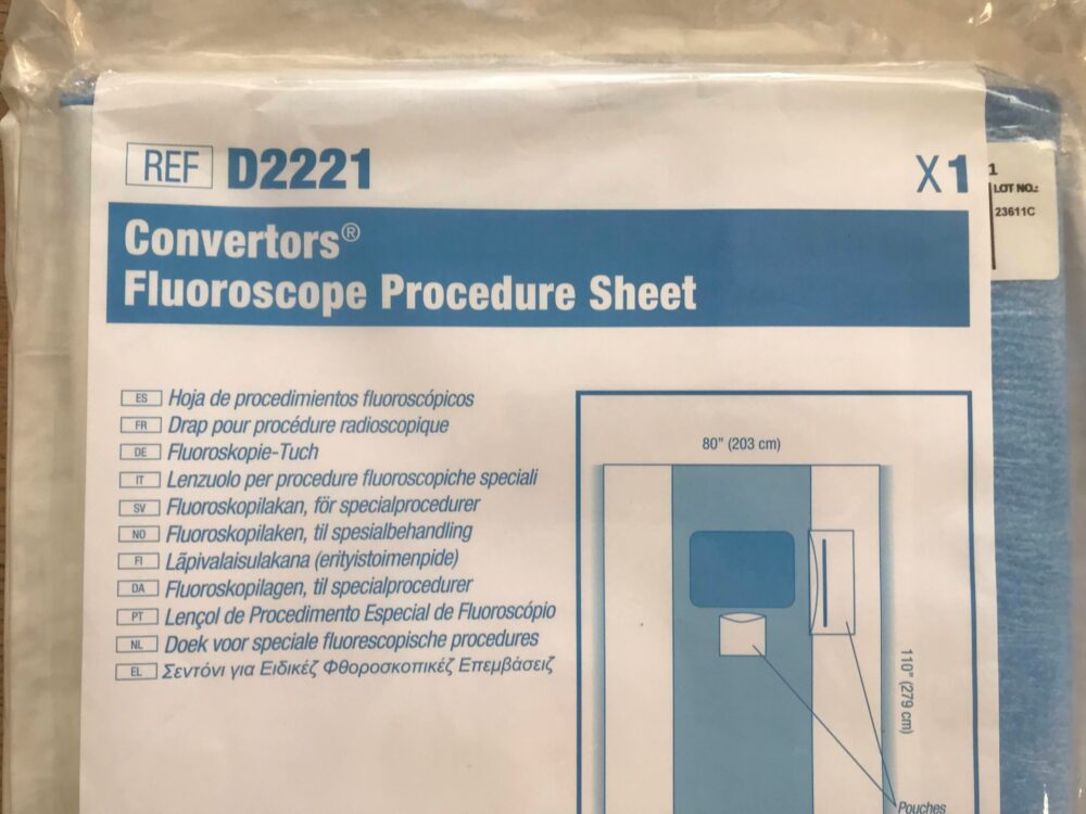 CARDINAL HEALTH D2221 Convertors Fluoroscope Procedure Sheet 80in x ...