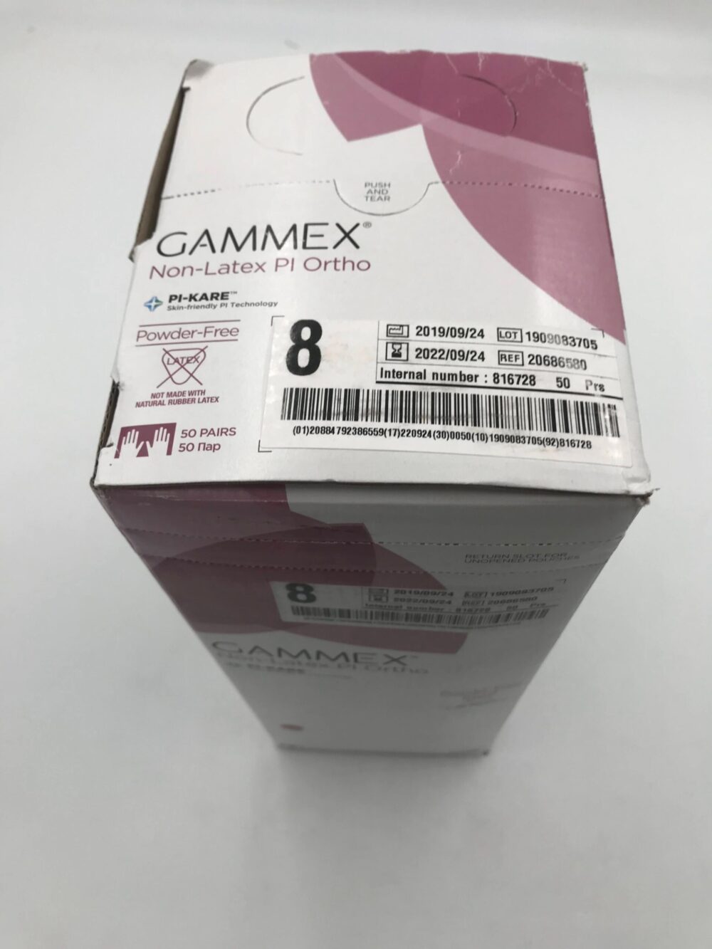 ANSELL 20686580 Gammex Non-Latex PI Ortho Surgical Gloves (50pairs/Box ...
