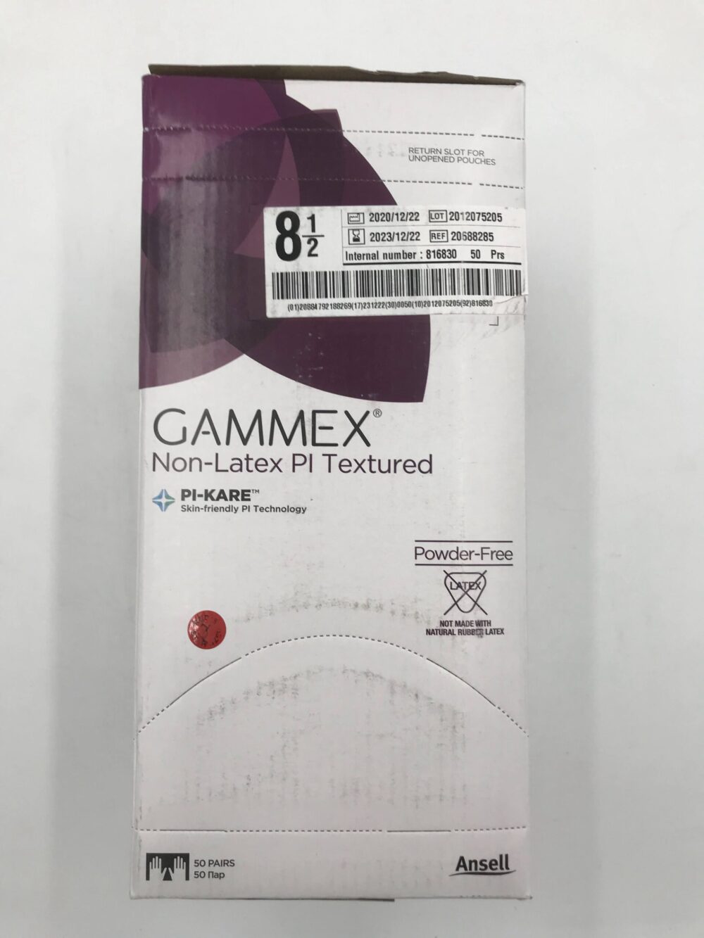 ANSELL 20688285 Gammex Non-latex PI Textured Surgical Gloves, 8.5 ...