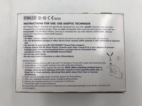 BD 303345 Blunt Plastic Cannula (100/Box)(X) - GB TECH USA