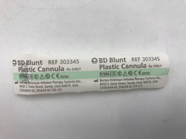 BD 303345 Blunt Plastic Cannula (100/Box)(X) - GB TECH USA