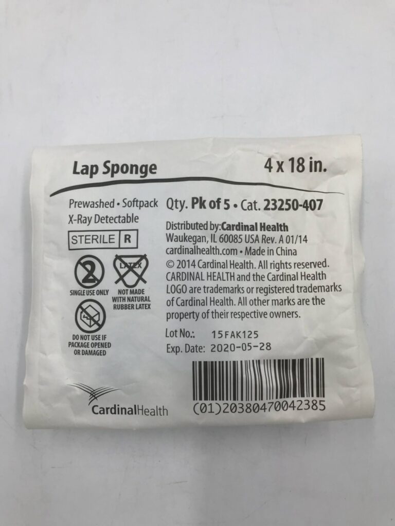 Cardinal Health 23250-407 Lap Sponge Prewashed • Softpack X-Ray ...