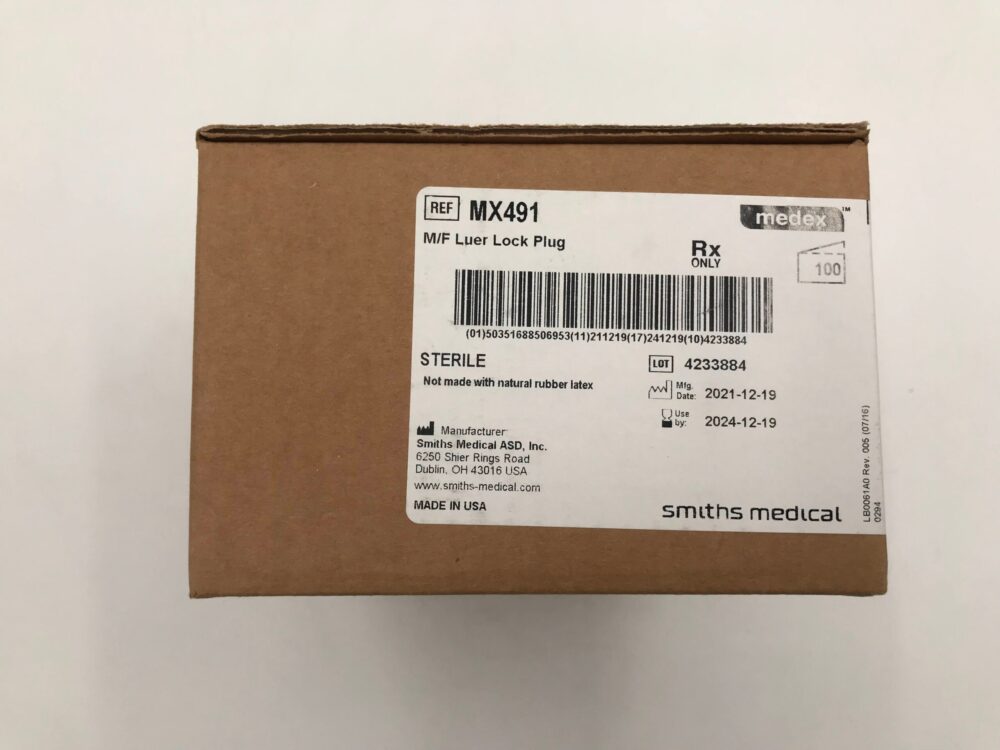 SMITHS MEDICAL MX491 Medex M/F Luer Lock Plug (100/Case) - GB TECH USA