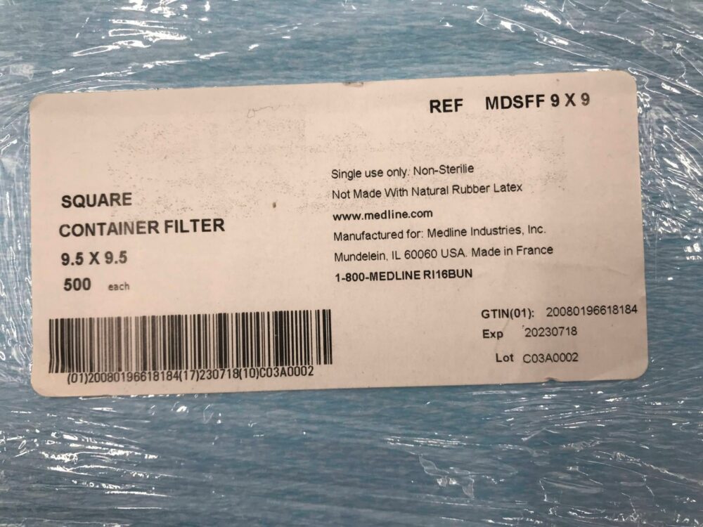 MEDLINE MDSFF Square Container Filter 9.5 x 9.5 (500/Package) - GB TECH USA