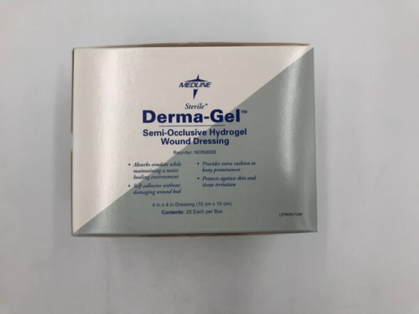 MEDLINE NON8000 Derma-Gel Semi-Occlusive Hydrogel Wound Dressing 4"x4 ...