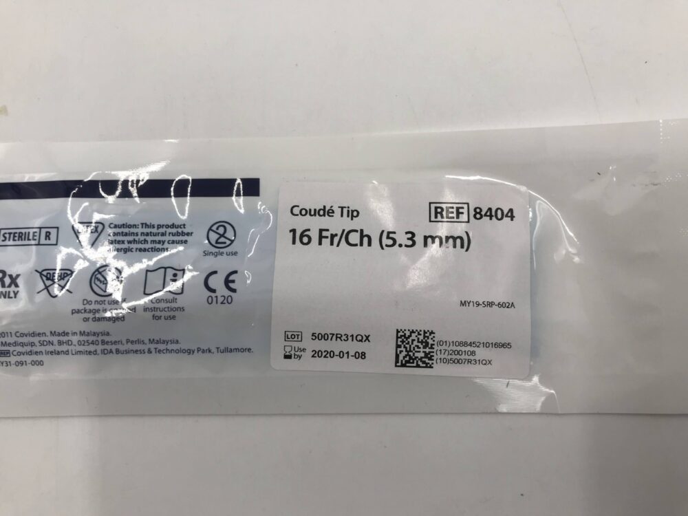 Covidien 8404 Dover Red Rubber Urethral Catheter Coudé Tip 16 Fr/Ch (X ...
