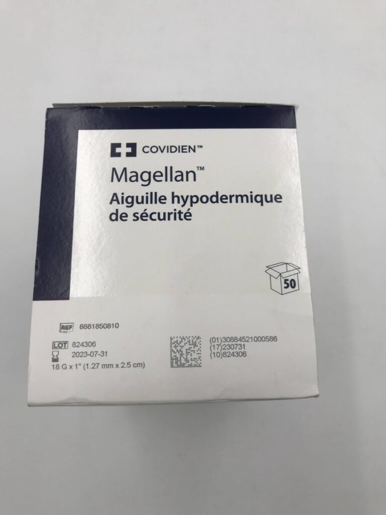 Covidien 8881850810 Magellan Hypodermic Safety Needle 18G x 1" (50/Box ...