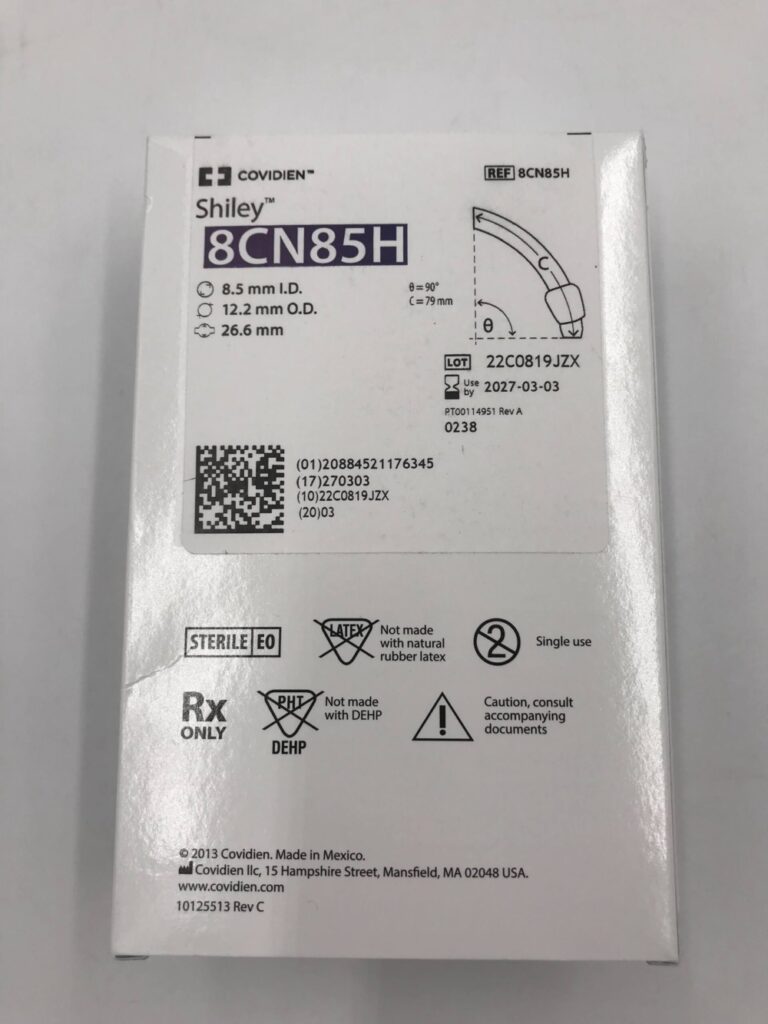 COVIDIEN 8CN85H Shiley Adult Flexible Tracheostomy Tube w/TaperGuard Cuff, Disp Inner Cannula ...