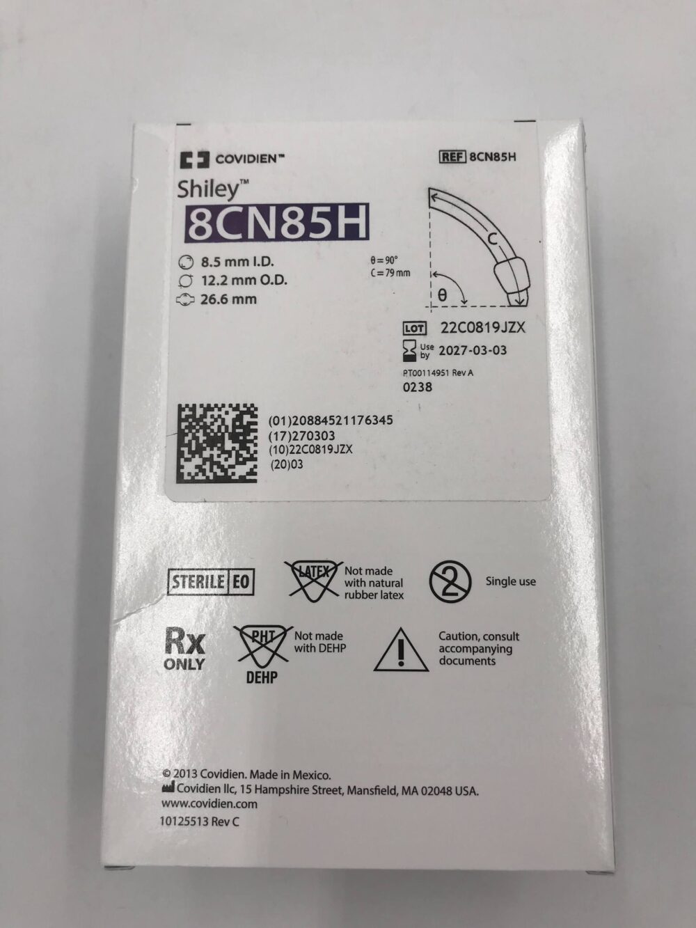 COVIDIEN 8CN85H Shiley Adult Flexible Tracheostomy Tube w/TaperGuard ...