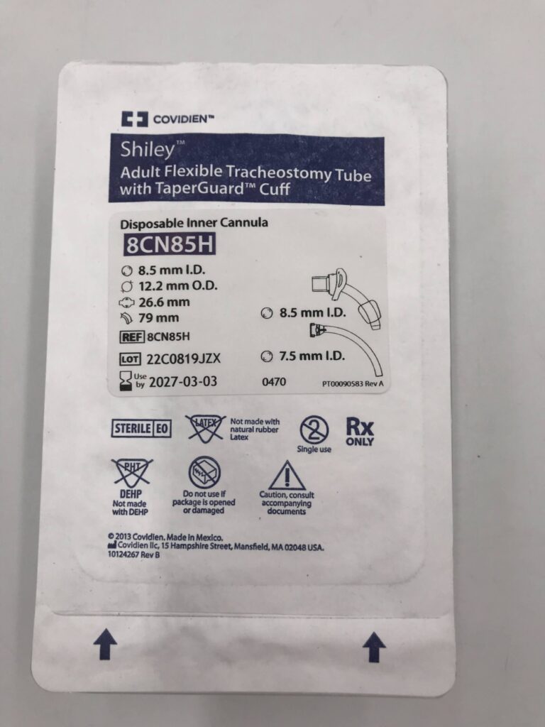 COVIDIEN 8CN85H Shiley Adult Flexible Tracheostomy Tube w/TaperGuard ...