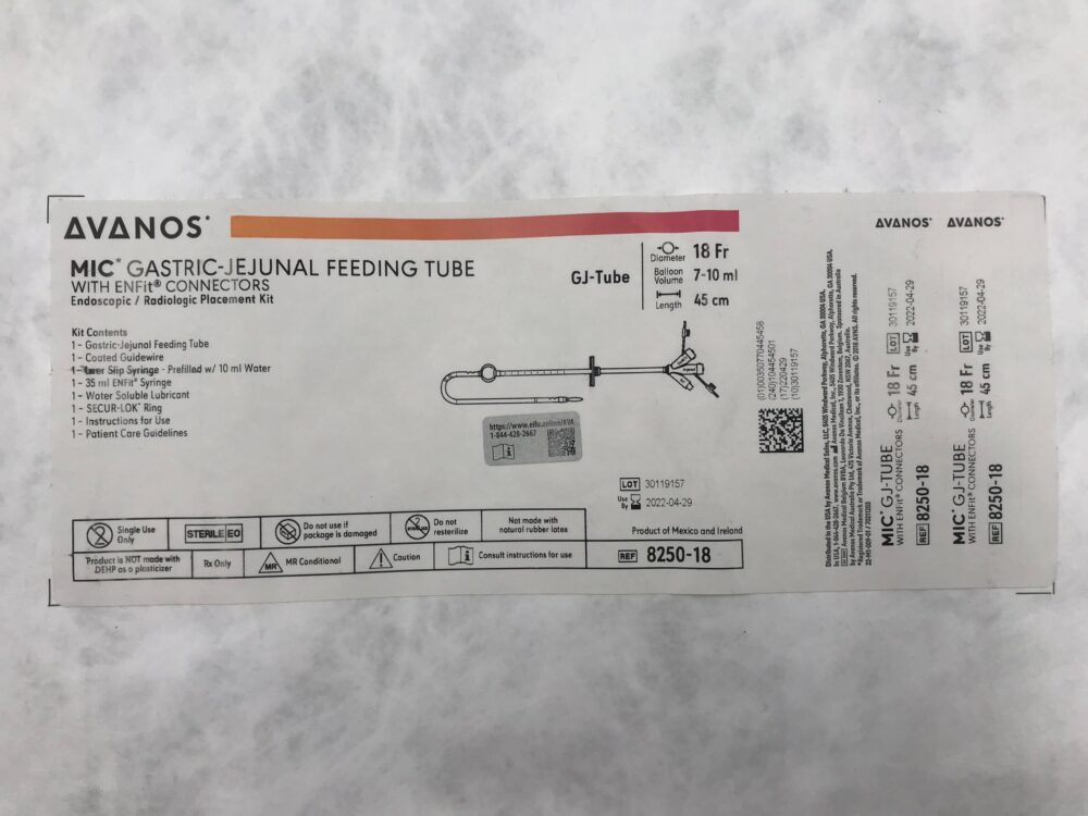 AVANOS MEDICAL 8250-18 MIC Gastric-Jejunal Feeding Tube w/ EnFit ...