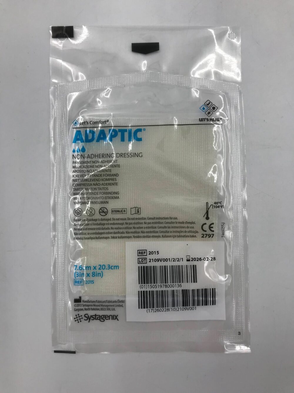 SYSTAGENIX 2015 Adaptic Non-Adhering Dressing 7.6cm x 20.3cm (24/Box ...