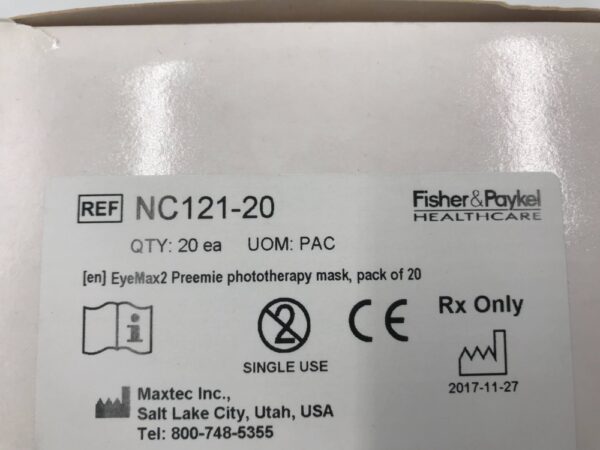 Fisher&Paykel NC121-20 EyeMax2 Preemie Phototherapy Mask (20/Box) - GB ...