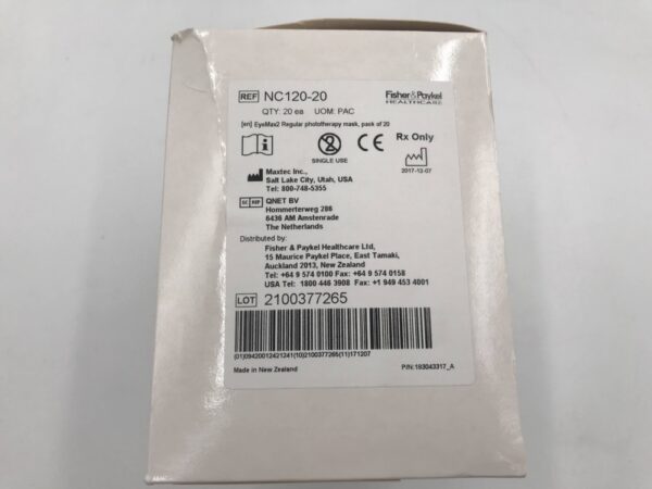 Fisher&Paykel NC120-20 EyeMax2 Regular Phototherapy Mask (20/Box) - GB ...