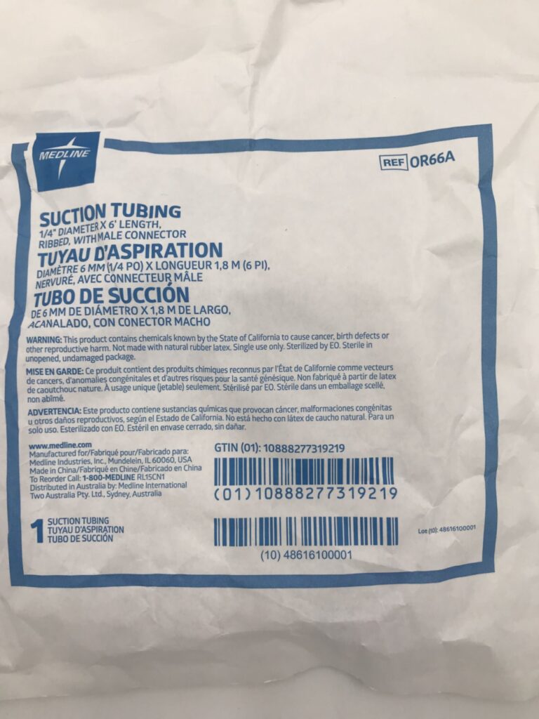 MEDLINE OR66A SUCTION TUBING 1/4″ Diameter x 6′ Length – GB TECH USA