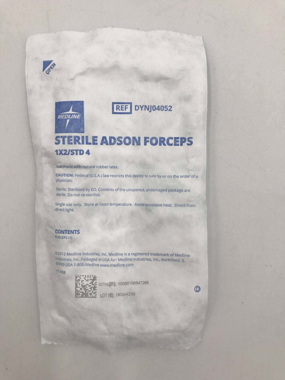 MEDLINE DYNJ04052 Sterile Adson Forceps 1×2 / STD4 – GB TECH USA