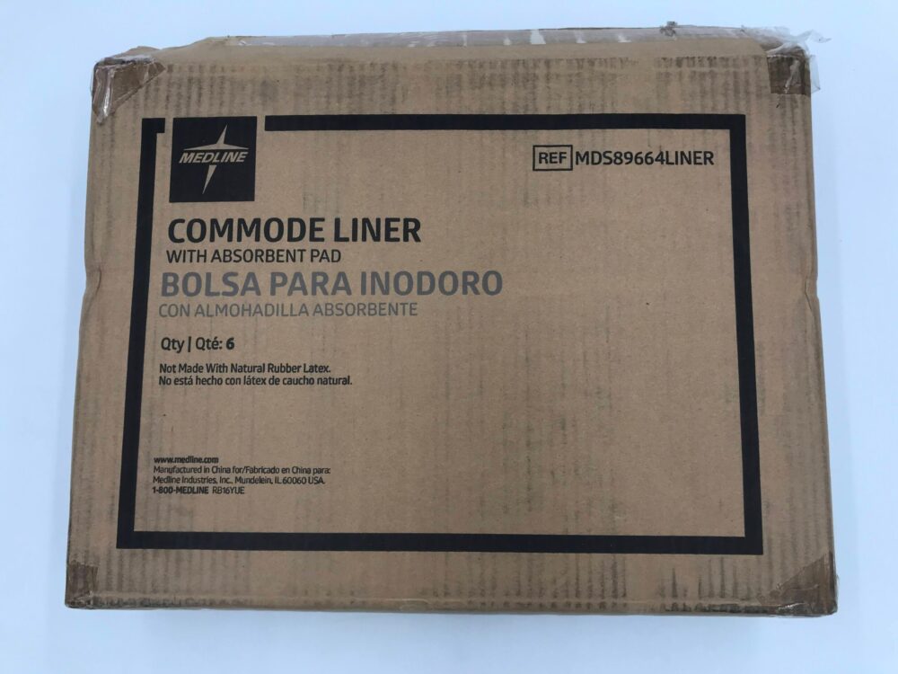 MEDLINE MDS89664LINER Commode Liner with Absorbent Pad (12/Pack) (6Pack ...