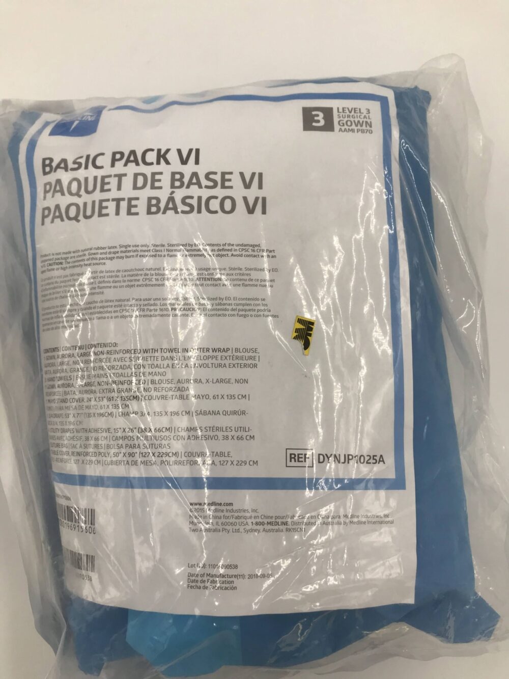 MEDLINE DYNJP1025A Basic Pack VI Level 3 Surgical Gown – GB TECH USA